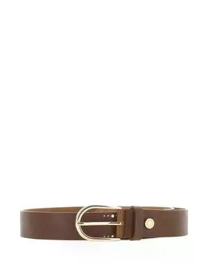 GIANNI CHIARINI Studded Leather Belt With Round Buckle - Brown
