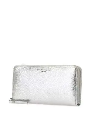 GIANNI CHIARINI Pebbled Laminated Zip Wallet