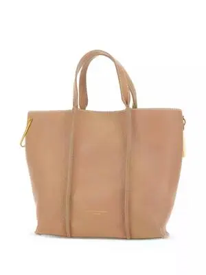 GIANNI CHIARINI Zahara Ribbed Grained Leather Tote Bag - Neutrals