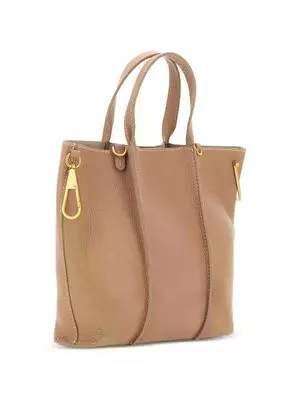 GIANNI CHIARINI Zahara Ribbed Grained Leather Tote Bag - Neutrals