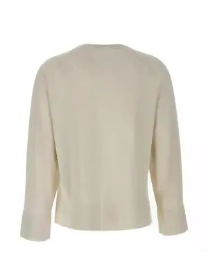 ELENA MIRO` Ribbed Trims Buttoned Cardigan - Neutrals