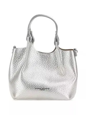 GIANNI CHIARINI Dua Grained-leather Tote Bag - Silver