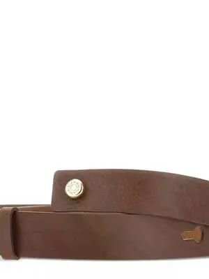 GIANNI CHIARINI Hammered Button Leather Belt - Brown