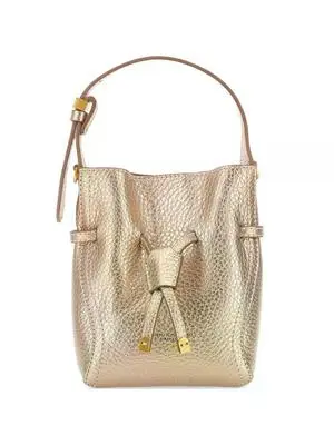 GIANNI CHIARINI Sienna Drawstring Leather Bucket Bag - Gold