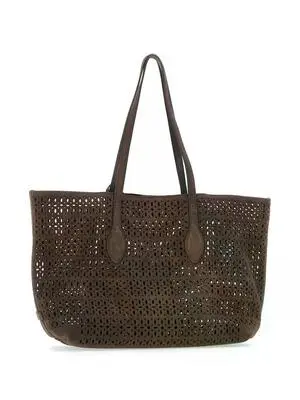 GIANNI CHIARINI Mashup Laser-cut Shoulder Bag - Brown