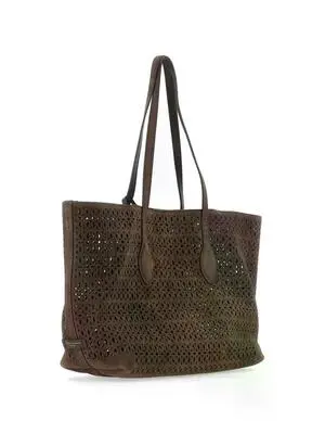 GIANNI CHIARINI Mashup Laser-cut Shoulder Bag - Brown