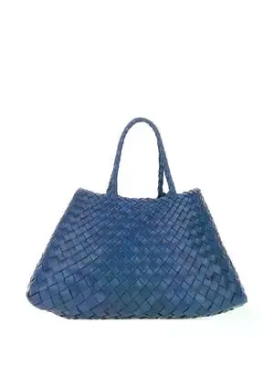 Dragon Diffusion Small Santa Croce Hand-woven Leather Tote Bag - Blue