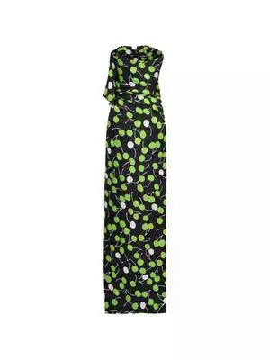 Saint Laurent Strapless Silk Maxi Dress