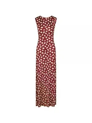 Johanna Ortiz Horizonte Místico Midi Dress - Red