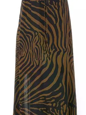 Blumarine Zebra-print Draped Maxi Dress