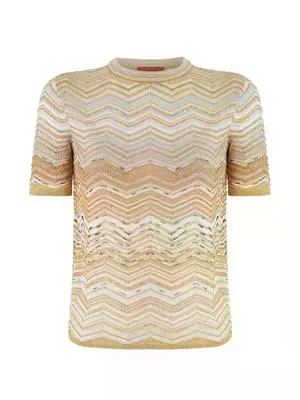 Missoni Chevron-pattern Crew-neck Top - Neutrals