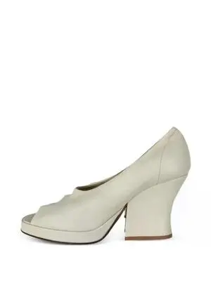 Bottega Veneta Peep-toe Leather Pumps - Neutrals