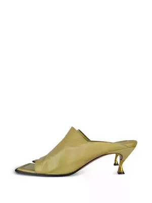 Bottega Veneta Square-toe Leather Sandals - Yellow
