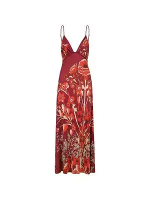Johanna Ortiz Sendero De Astromelias Maxi Dress - Red