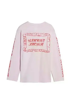 Simone Rocha Logo-print Long-sleeved T-shirt - Pink