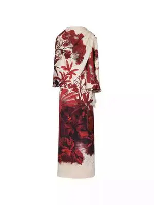 Johanna Ortiz Plentiful Qualities Floral-pattern Midi Dress - Red