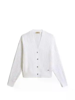 Woolrich V-neck Ribbed Cardigan - White