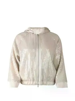 Peserico Sequin-embellishment Zip-fastening Jacket - Neutrals
