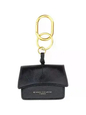 GIANNI CHIARINI Knot Leather Keyring - Black