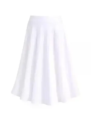 Liviana Conti Rear-zip A-line Midi Skirt - White