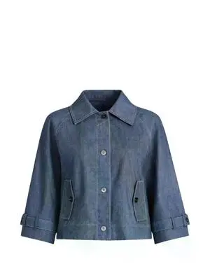 Liviana Conti Waylen Buttoned Rear-pleat Denim Jacket - Blue