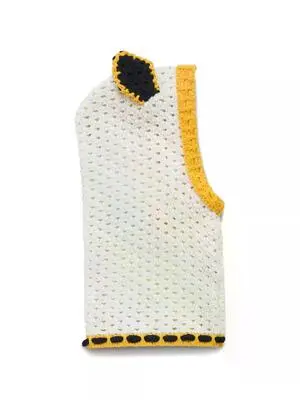 Marni Colour-block Crochet Balaclava - White