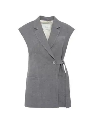 TELA Waist-tie Gilet - Grey