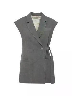 TELA Waist-tie Gilet - Grey