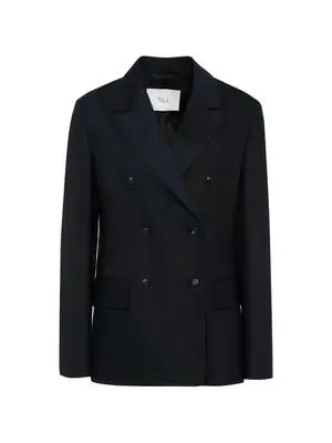 TELA Double-breasted Blazer - Black