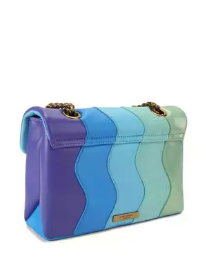 Kurt Geiger Kensington Waved Eagle Leather Shoulder Bag - Blue