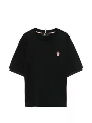 Moncler Layered-sleeve Logo-detail T-shirt - Black