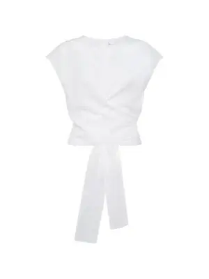TELA Tied-waist Top - White