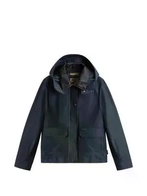 Woolrich Dundee Superwax Removable-hood Jacket - Blue