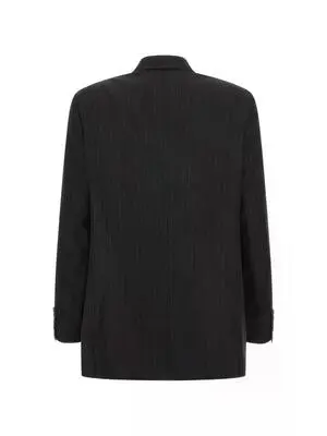 Auralee Pinstriped Double-breasted Long Blazer