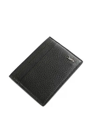 Saint Laurent Cassandre-appliqué Cardholder - Black