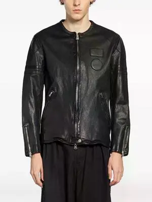 Yohji Yamamoto Zip Leather Jacket - Black