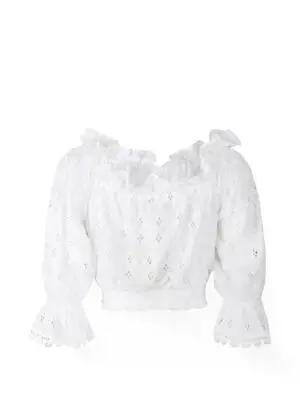 Temptation Positano Ruffled-detail Blouse - White