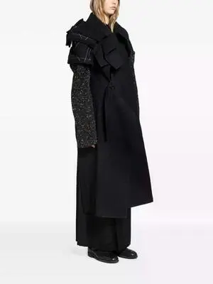 Yohji Yamamoto Double-layered Belted Coat - Black