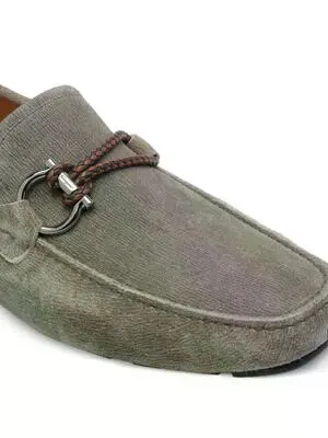FERRAGAMO Gancini Square-toe Loafers