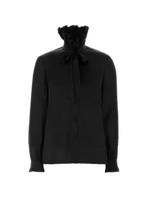 Gucci Ruffled-neck Blouse - Black