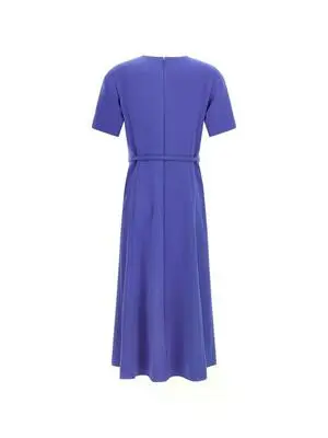 Carolina Herrera Draped Crewneck Dress - Blue