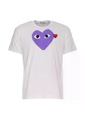 Play Comme Des Garcon Heart-print T-shirt - White