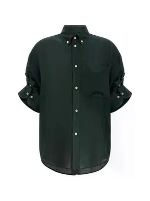 MAISON JEJIA Buba Contrast-stitching Button-up Shirt - Green
