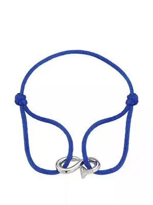 Mateo Bent Nail Blue Nylon Bracelet - Silver