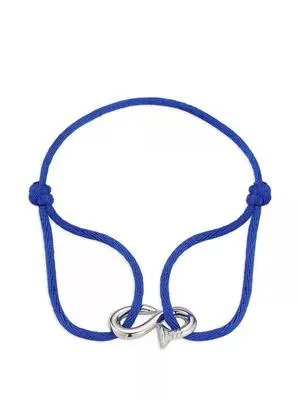 Mateo Bent Nail Blue Nylon Bracelet - Silver