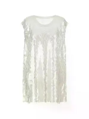 Norma Kamali Boyfriend Sequin Top - White