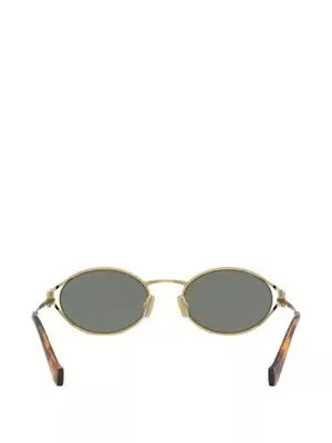 Miu Miu Cut-out Round-frame Sunglasses - Gold