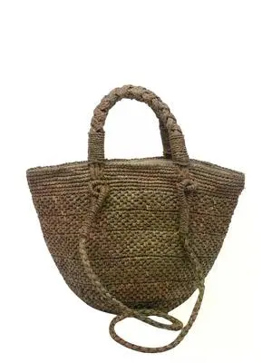 IBELIV Arona Raffia Tote Bag - Brown