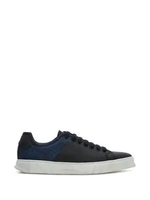 FERRAGAMO Logo-print Leather Sneakers - Blue