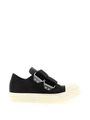 Rick Owens Strap Low Leather Sneakers - Black